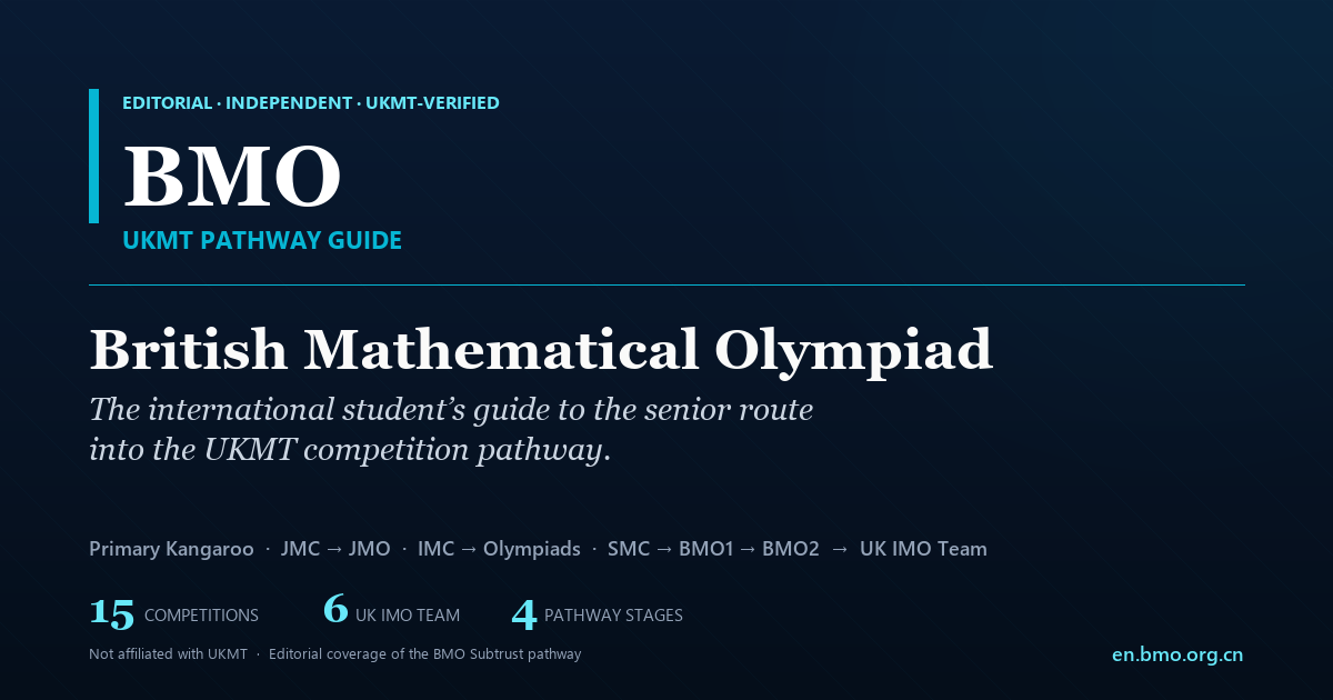 BMO British Mathematical Olympiad - UKMT Pathway Guide